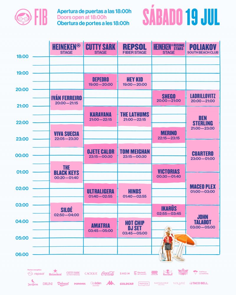 FIB 2025: Horarios oficiales y cartel completo